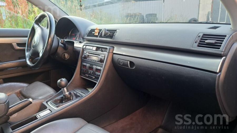 Pelēks Audi A4 2001 Daugavpils, ar dzinēja tilpumu 1.90 L un nobraukumu 408 tūkst. km par 1450 €, foto 12 vietnē AUTOMOTO.COM.LV