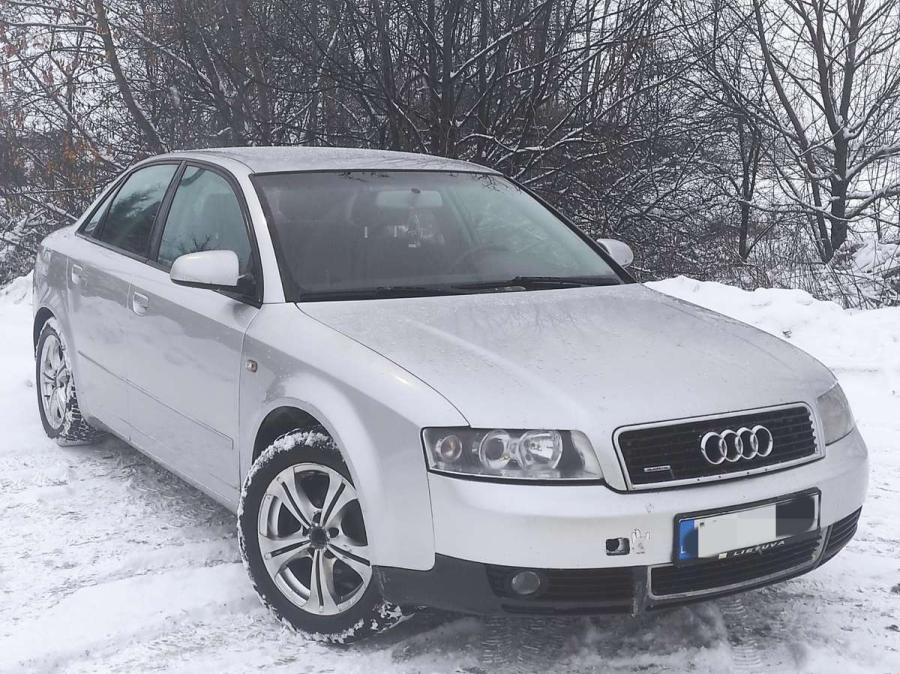 Grey Audi A4 2003 in Raseiniai, with an engine capacity of 1.90 L and mileage of 248 thousand km for 1450 €, photo 1 on AUTOMOTO.COM.LV