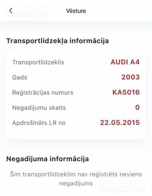 Серый Ауди А4 2003 в Рига, объемом двигателя 1.80 л и пробегом 285 тыс. км за 1500 €, фото 24 на AUTOMOTO.COM.LV