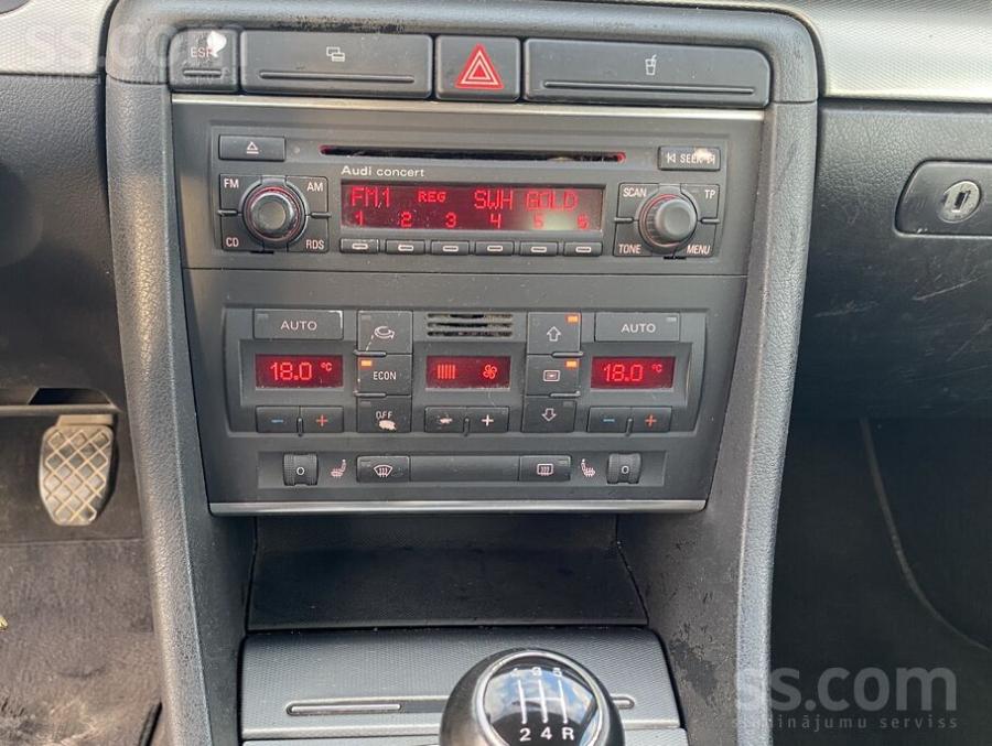 Grey Audi A4 2004 in Riga, with an engine capacity of 2.00 L and mileage of 340 thousand km for 1550 €, photo 9 on AUTOMOTO.COM.LV