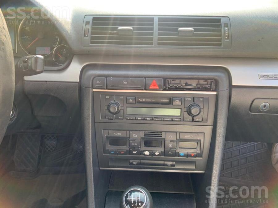 Pelēks Audi A4 2005 Rīga, ar dzinēja tilpumu 2.00 L un nobraukumu 212 tūkst. km par 1250 €, foto 9 vietnē AUTOMOTO.COM.LV
