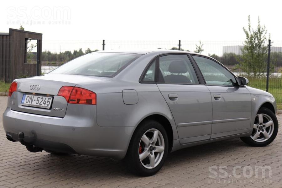 Grey Audi A4 2006 in Riga, with an engine capacity of 2.00 L and mileage of 203 thousand km for 3450 €, photo 9 on AUTOMOTO.COM.LV