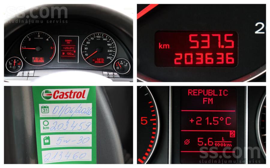 Grey Audi A4 2006 in Riga, with an engine capacity of 2.00 L and mileage of 203 thousand km for 3450 €, photo 36 on AUTOMOTO.COM.LV