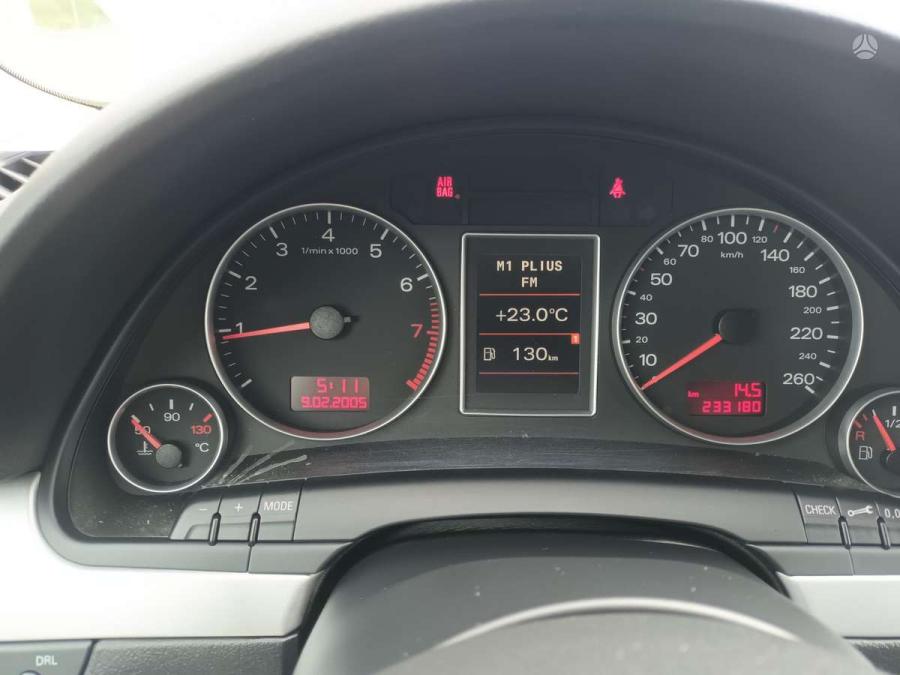 Grey Audi A4 2006 in Marijampole, with an engine capacity of 1.96 L and mileage of 233 thousand km for 2699 €, photo 14 on AUTOMOTO.COM.LV