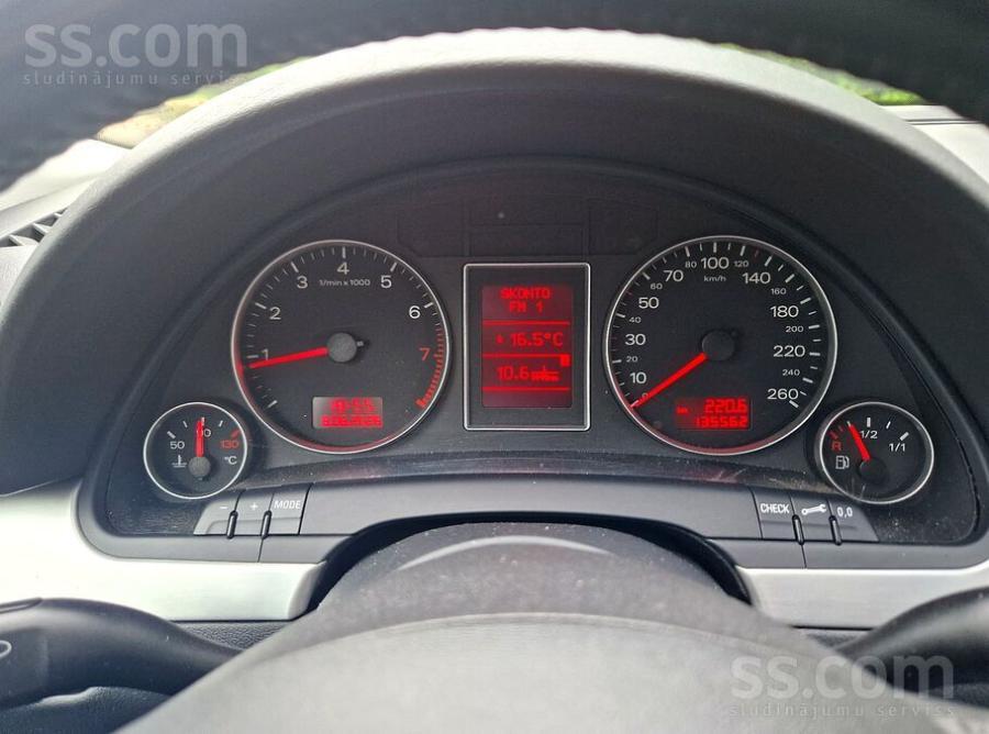 Grey Audi A4 2007 in Riga, with an engine capacity of 1.80 L and mileage of 136 thousand km for 5000 €, photo 14 on AUTOMOTO.COM.LV