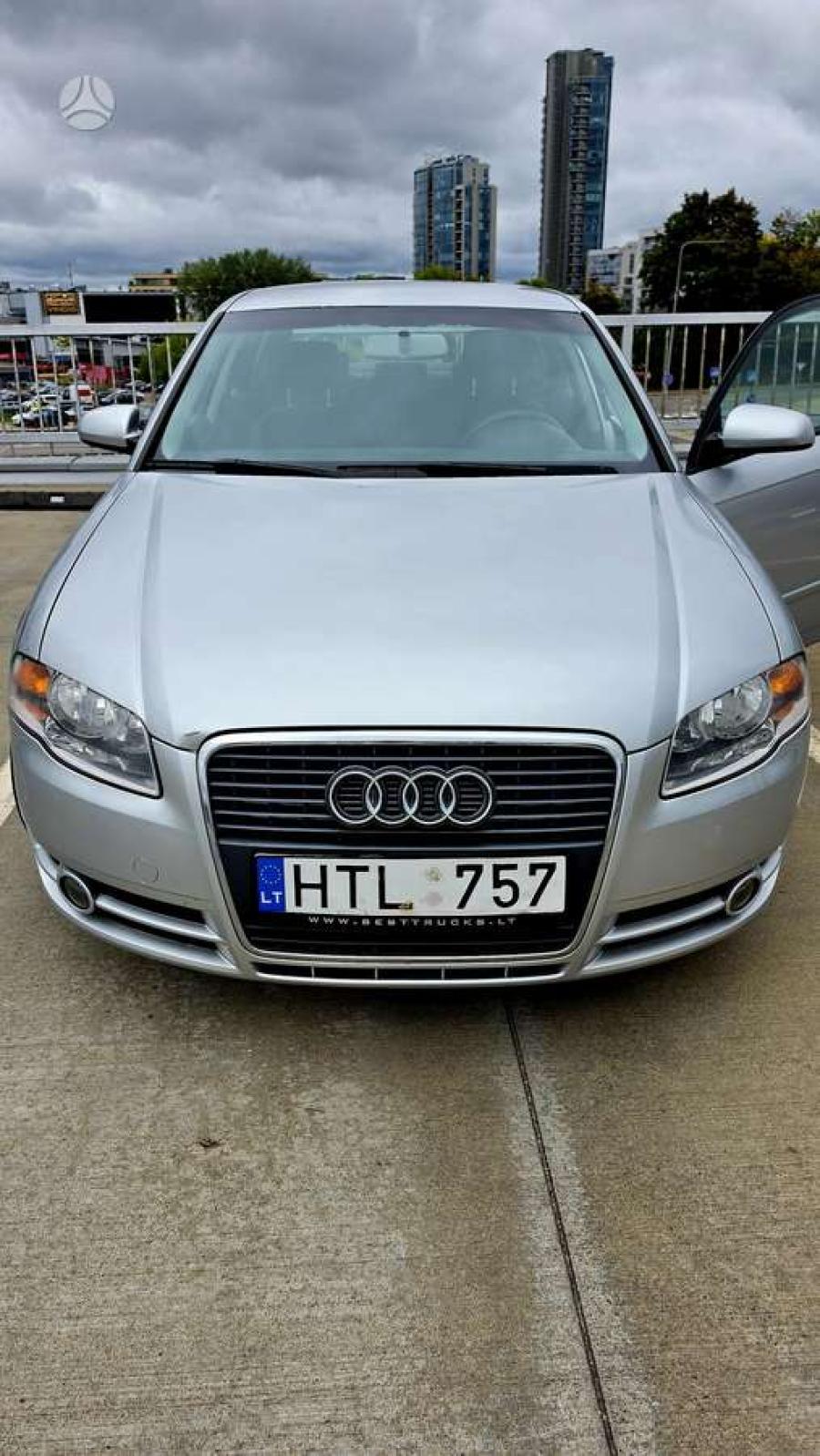 Grey Audi A4 2007 in Vilnius, with an engine capacity of 1.98 L and mileage of 201 thousand km for 3390 €, photo 1 on AUTOMOTO.COM.LV