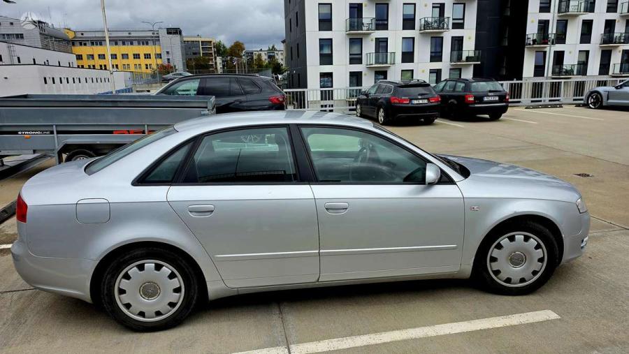 Grey Audi A4 2007 in Vilnius, with an engine capacity of 1.98 L and mileage of 201 thousand km for 3390 €, photo 3 on AUTOMOTO.COM.LV