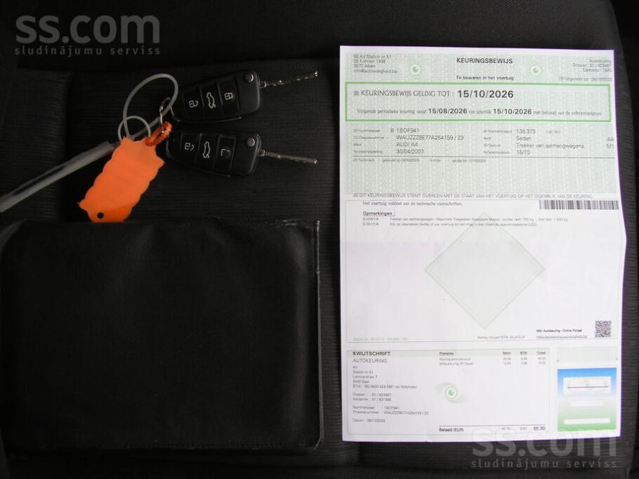 Серый Ауди А4 2007 в Рига, объемом двигателя 1.90 л и пробегом 0 тыс. км за 5450 €, фото 29 на AUTOMOTO.COM.LV
