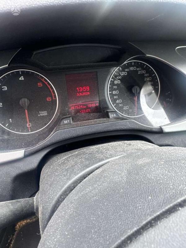 Grey Audi A4 2010 in Marijampole, with an engine capacity of 1.97 L and mileage of 288 thousand km for 3200 €, photo 7 on AUTOMOTO.COM.LV