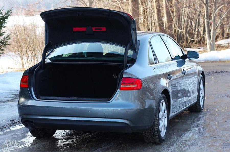 Grey Audi A4 2012 in Petrikaiciai, with an engine capacity of 1.80 L and mileage of 188 thousand km for 7499 €, photo 15 on AUTOMOTO.COM.LV