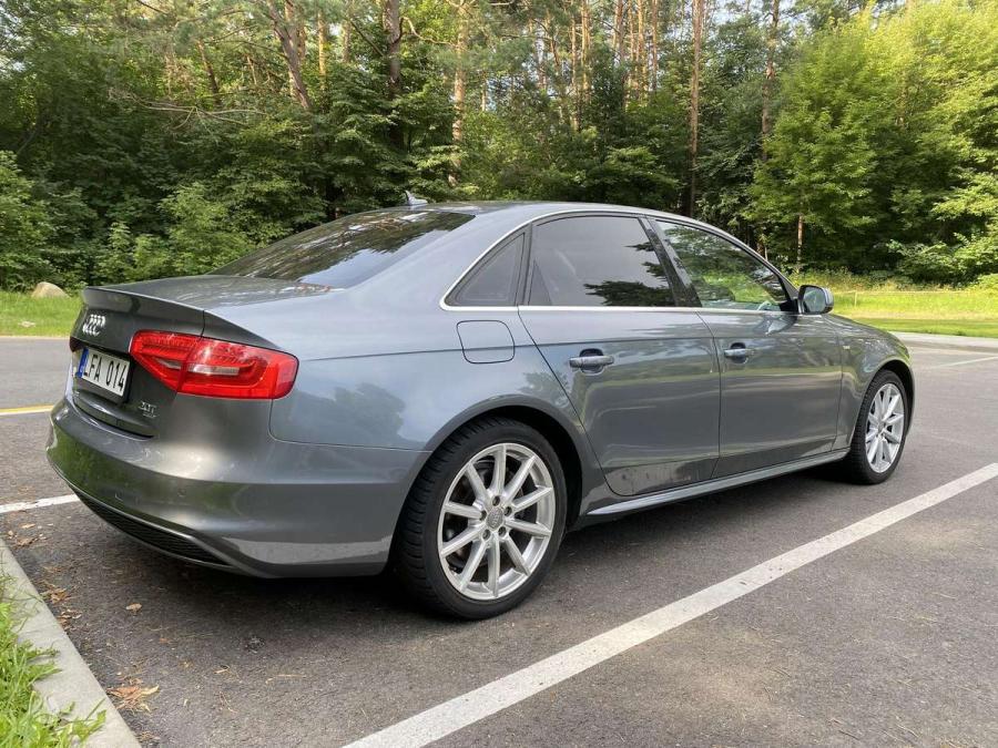 Grey Audi A4 2014 in Vilnius, with an engine capacity of 1.98 L and mileage of 161 thousand km for 9300 €, photo 7 on AUTOMOTO.COM.LV