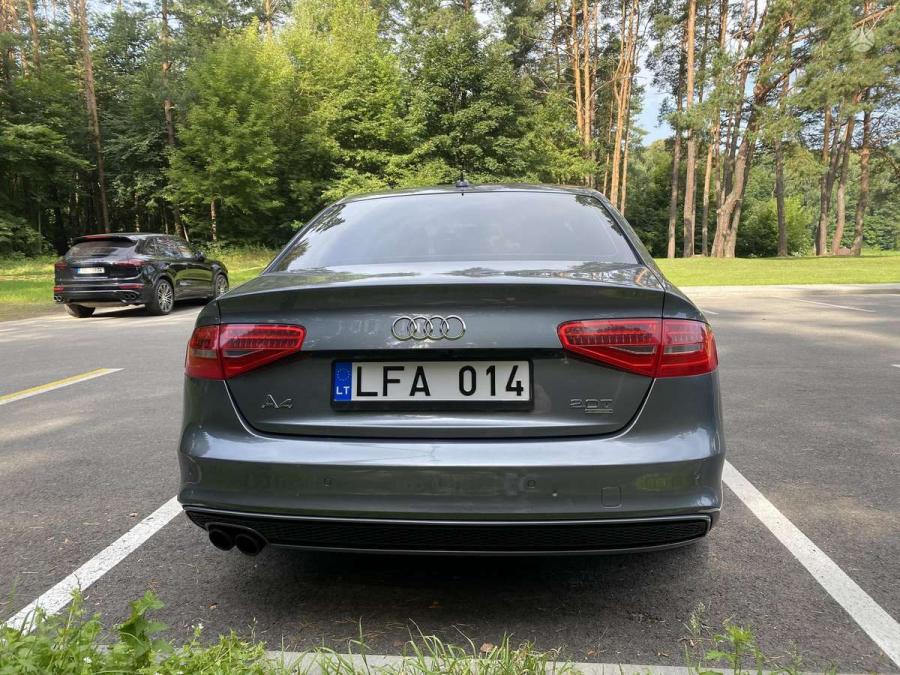 Grey Audi A4 2014 in Vilnius, with an engine capacity of 1.98 L and mileage of 161 thousand km for 9300 €, photo 8 on AUTOMOTO.COM.LV