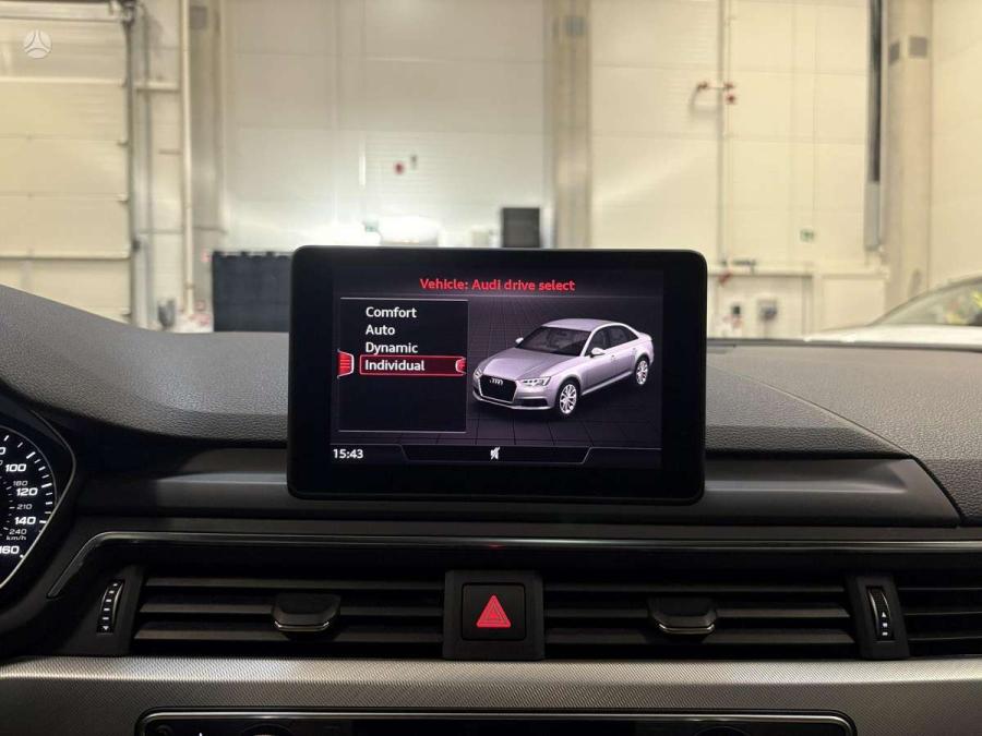 Grey Audi A4 2017 in Vilnius, with an engine capacity of 1.98 L and mileage of 98 thousand km for 15990 €, photo 26 on AUTOMOTO.COM.LV