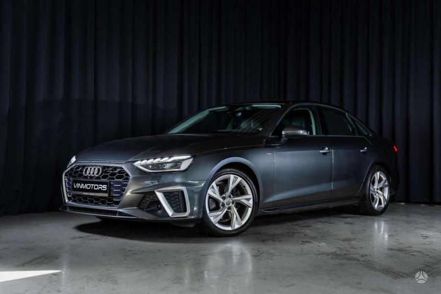 Grey Audi A4 2019 in Vilnius, with an engine capacity of 1.98 L and mileage of 99 thousand km for 23999 €, photo 1 on AUTOMOTO.COM.LV