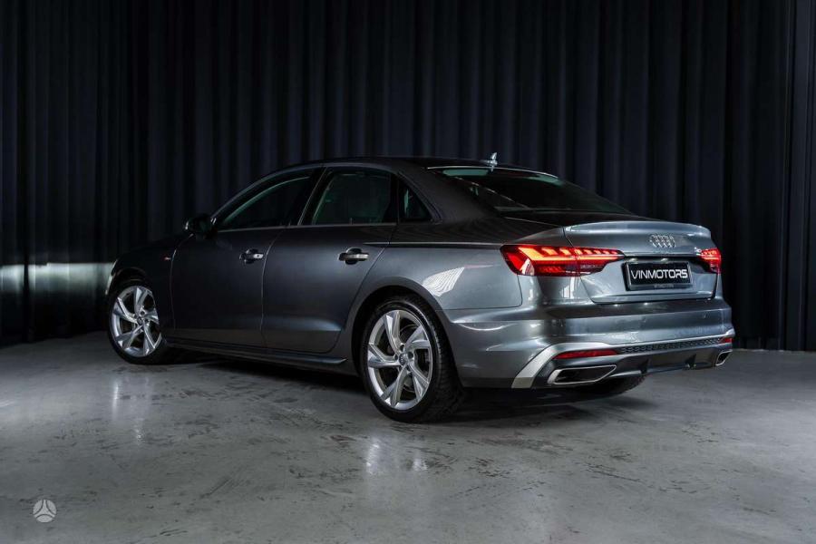 Grey Audi A4 2019 in Vilnius, with an engine capacity of 1.98 L and mileage of 99 thousand km for 23999 €, photo 7 on AUTOMOTO.COM.LV