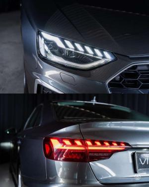Grey Audi A4 2019 in Vilnius, with an engine capacity of 1.98 L and mileage of 99 thousand km for 23999 €, photo 9 on AUTOMOTO.COM.LV