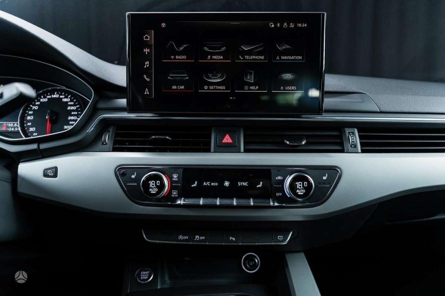 Grey Audi A4 2019 in Vilnius, with an engine capacity of 1.98 L and mileage of 99 thousand km for 23999 €, photo 23 on AUTOMOTO.COM.LV