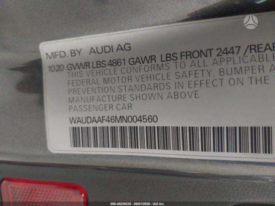 Pelēks Audi A4 2021 Klaipėda, ar dzinēja tilpumu 2.00 L un nobraukumu 100 tūkst. km par 9800 €, foto 13 vietnē AUTOMOTO.COM.LV