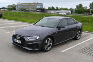 Grey Audi A4 2021 in Vilnius, with an engine capacity of 1.98 L and mileage of 72 thousand km for 24450 €, photo  on AUTOMOTO.COM.LV