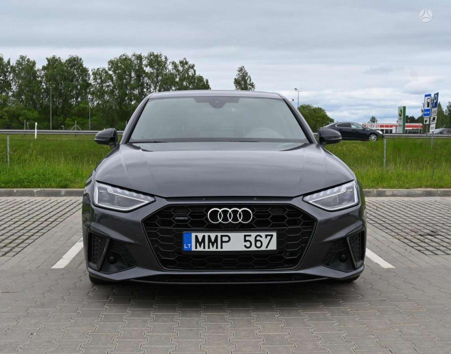 Grey Audi A4 2021 in Vilnius, with an engine capacity of 1.98 L and mileage of 72 thousand km for 24450 €, photo 4 on AUTOMOTO.COM.LV