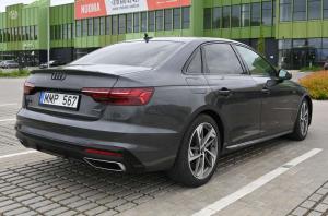 Grey Audi A4 2021 in Vilnius, with an engine capacity of 1.98 L and mileage of 72 thousand km for 24450 €, photo 6 on AUTOMOTO.COM.LV
