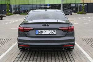 Grey Audi A4 2021 in Vilnius, with an engine capacity of 1.98 L and mileage of 72 thousand km for 24450 €, photo 7 on AUTOMOTO.COM.LV