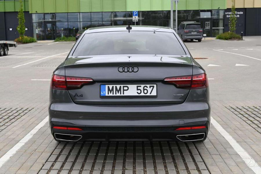 Grey Audi A4 2021 in Vilnius, with an engine capacity of 1.98 L and mileage of 72 thousand km for 24450 €, photo 7 on AUTOMOTO.COM.LV