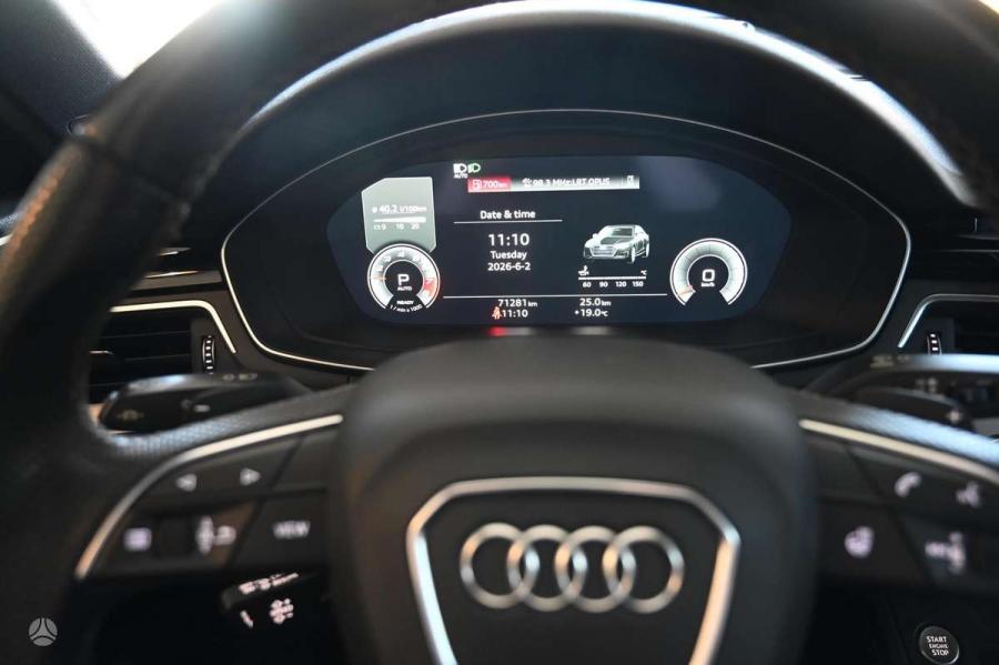 Grey Audi A4 2021 in Vilnius, with an engine capacity of 1.98 L and mileage of 72 thousand km for 24450 €, photo 33 on AUTOMOTO.COM.LV
