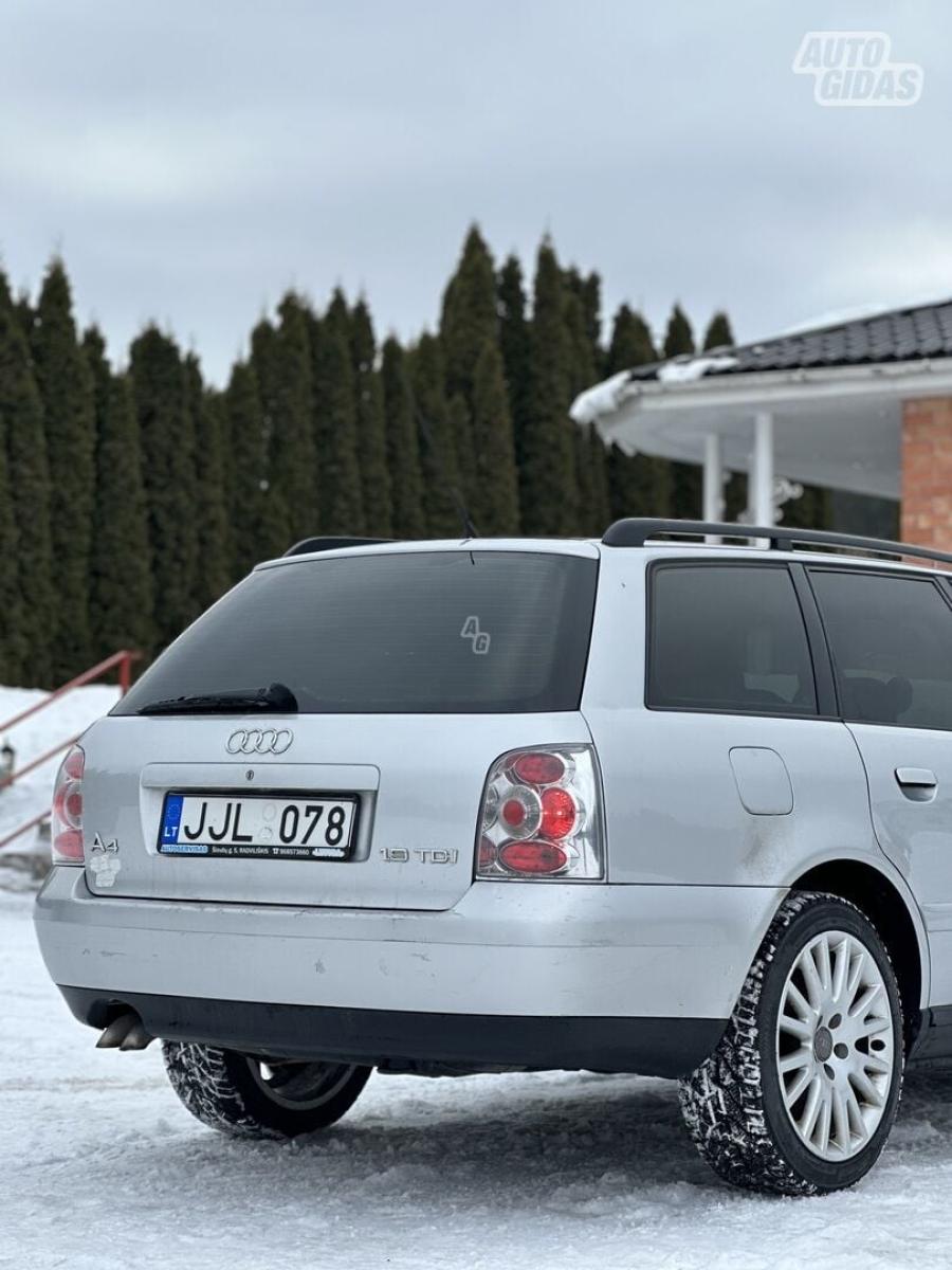Grey Audi A4 1999 in Vilnius, with an engine capacity of 1.90 L and mileage of 239 thousand km for 1799 €, photo 14 on AUTOMOTO.COM.LV