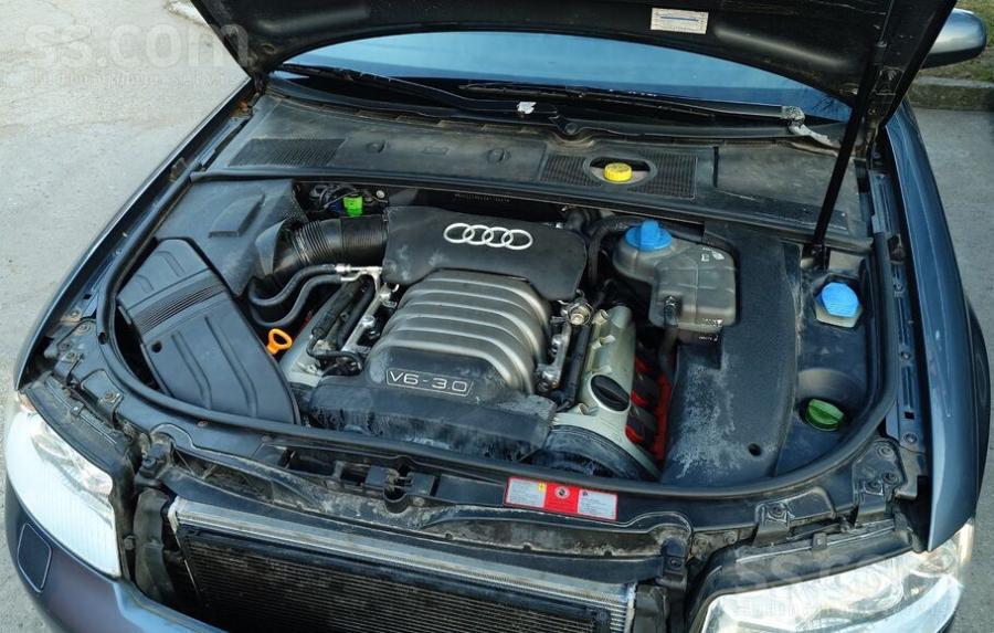 Pelēks Audi A4 2001 Dobele, ar dzinēja tilpumu 3.00 L un nobraukumu 305 tūkst. km par 3900 €, foto 13 vietnē AUTOMOTO.COM.LV