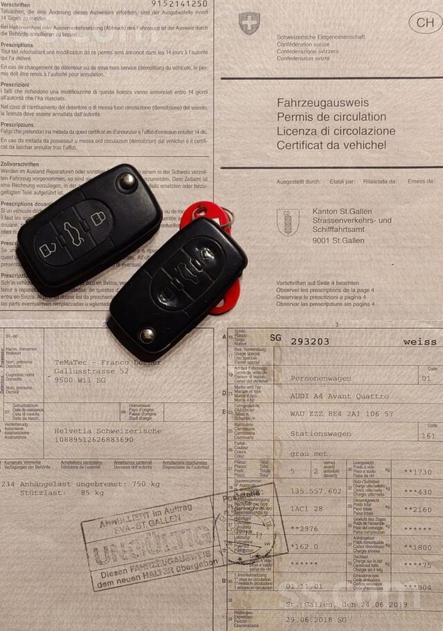 Pelēks Audi A4 2001 Dobele, ar dzinēja tilpumu 3.00 L un nobraukumu 305 tūkst. km par 3900 €, foto 27 vietnē AUTOMOTO.COM.LV