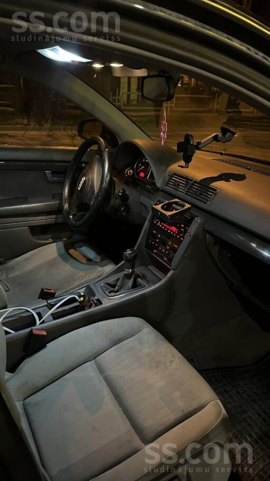 Grey Audi A4 2001 in Daugavpils, with an engine capacity of 1.90 L and mileage of 426 thousand km for 1300 €, photo 10 on AUTOMOTO.COM.LV