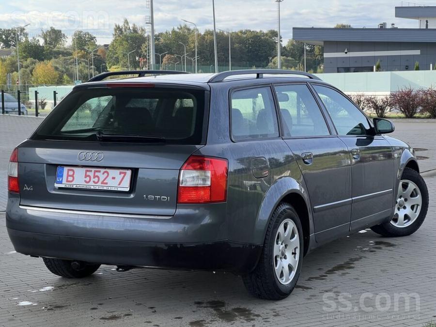 Pelēks Audi A4 2001 Rēzekne, ar dzinēja tilpumu 1.90 L un nobraukumu 302 tūkst. km par 3499 €, foto 6 vietnē AUTOMOTO.COM.LV