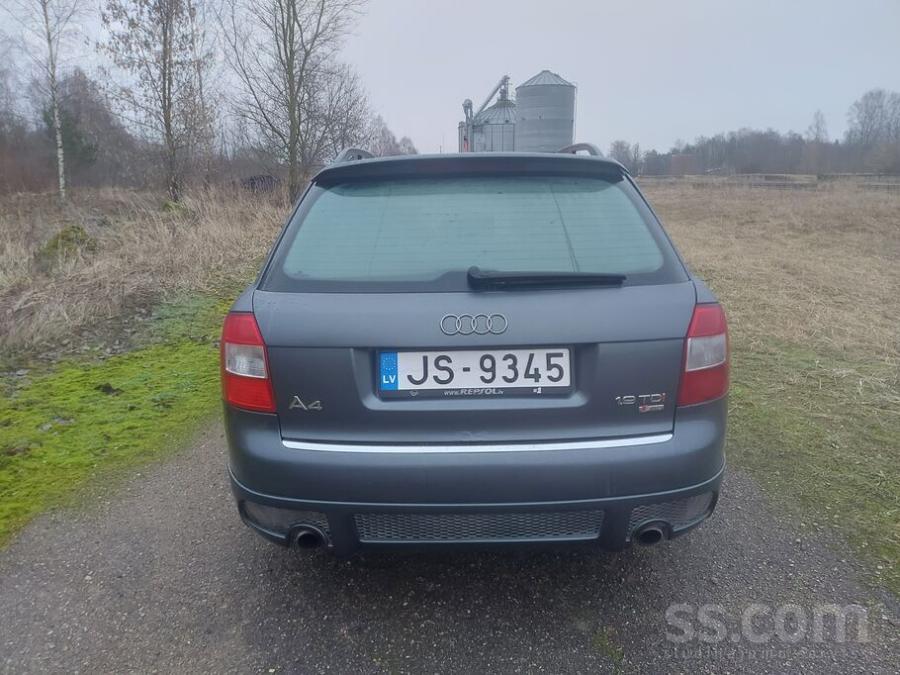 Pelēks Audi A4 2002 Kuldīga, ar dzinēja tilpumu 1.90 L un nobraukumu 320 tūkst. km par 1150 €, foto 4 vietnē AUTOMOTO.COM.LV