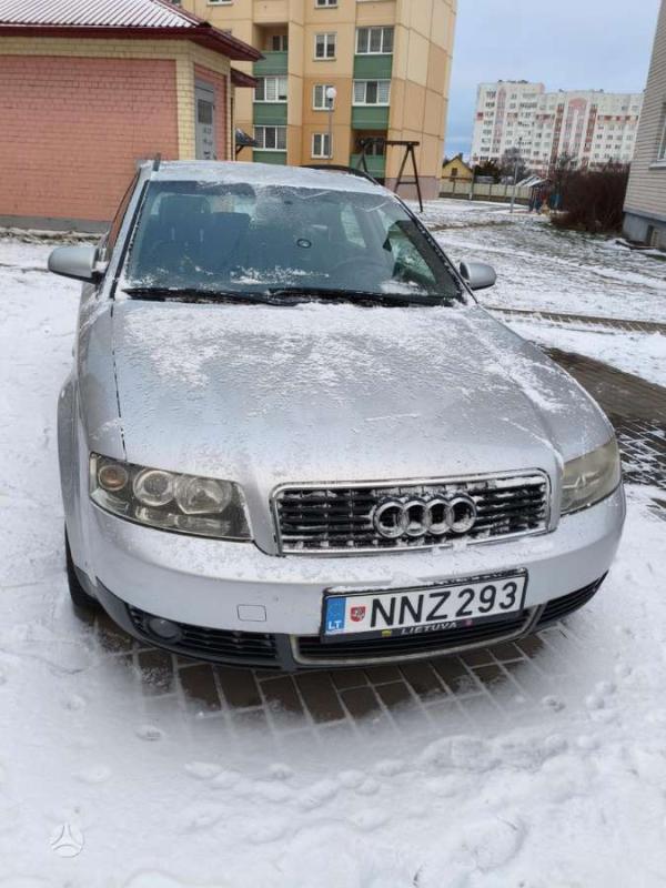 Grey Audi A4 2002 in Vilnius, with an engine capacity of 1.90 L and mileage of 395 thousand km for 1650 €, photo 1 on AUTOMOTO.COM.LV