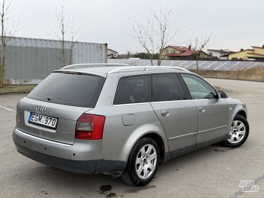 Grey Audi A4 2002 in Panevezys, with an engine capacity of 1.90 L and mileage of 349 thousand km for 790 €, photo 6 on AUTOMOTO.COM.LV