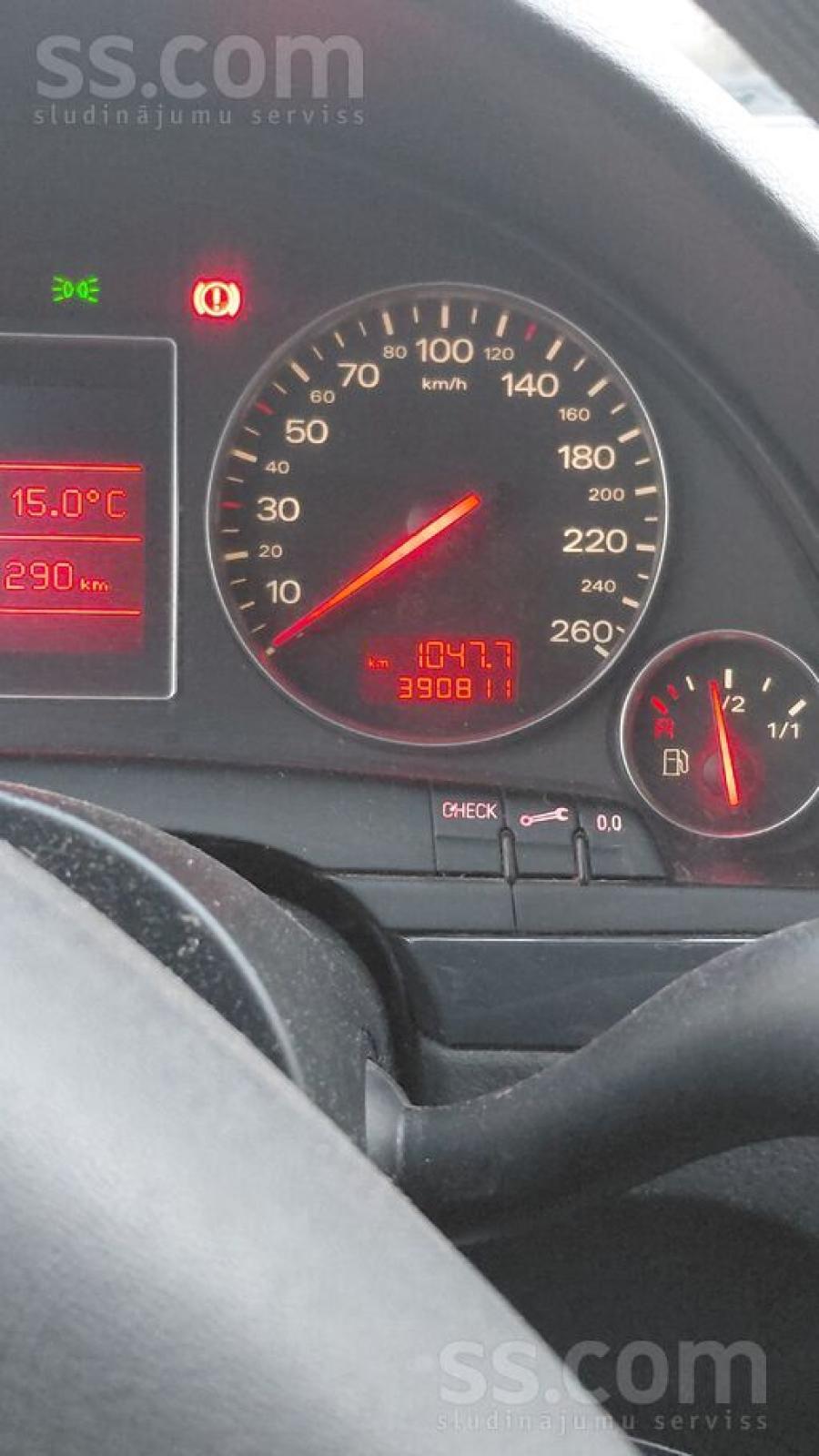 Grey Audi A4 2002 in Valka, with an engine capacity of 2.50 L and mileage of 0 thousand km for 650 €, photo 6 on AUTOMOTO.COM.LV