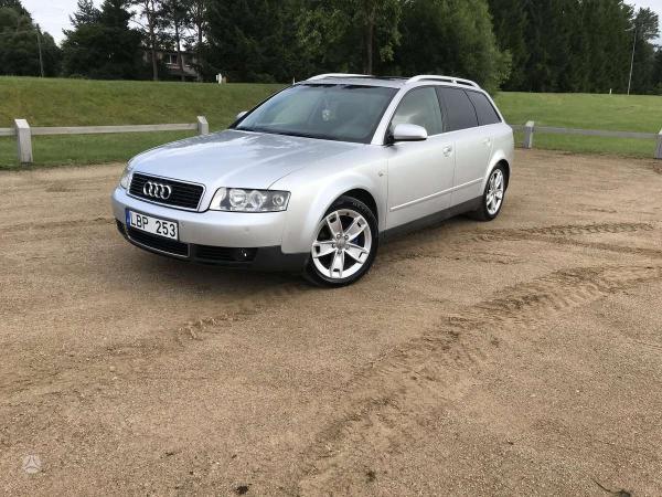 Grey Audi A4 2002 in Utena, with an engine capacity of 2.00 L and mileage of 290 thousand km for 1550 €, photo 1 on AUTOMOTO.COM.LV