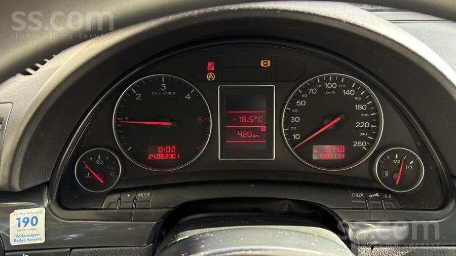 Pelēks Audi A4 2002 Kuldīga, ar dzinēja tilpumu 1.90 L un nobraukumu 480 tūkst. km par 1300 €, foto 8 vietnē AUTOMOTO.COM.LV