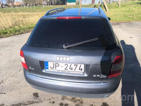 Grey Audi A4 2003 in Jekabpils, with an engine capacity of 2.50 L and mileage of 321 thousand km for 1300 €, photo 6 on AUTOMOTO.COM.LV