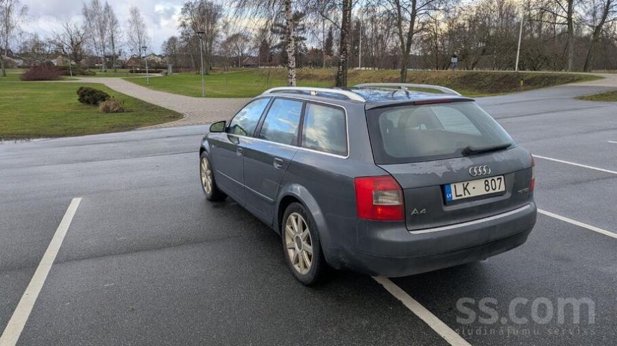 Grey Audi A4 2004 in Riga, with an engine capacity of 1.90 L and mileage of 401 thousand km for 1150 €, photo 3 on AUTOMOTO.COM.LV