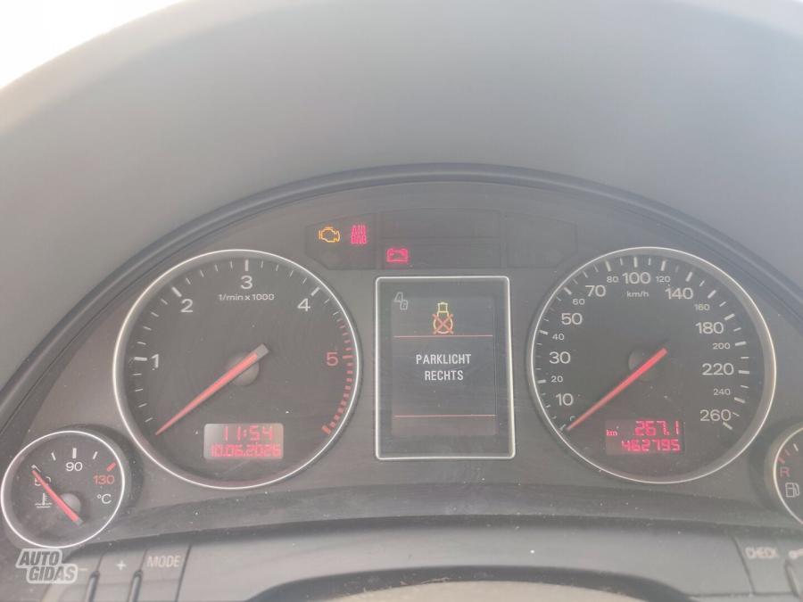 Grey Audi A4 2004 in Panevezys, with an engine capacity of 2.50 L and mileage of 463 thousand km for 1500 €, photo 7 on AUTOMOTO.COM.LV