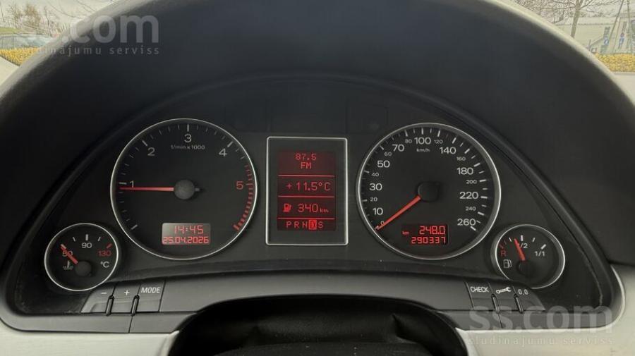 Grey Audi A4 2005 in Riga, with an engine capacity of 2.00 L and mileage of 291 thousand km for 2700 €, photo 11 on AUTOMOTO.COM.LV