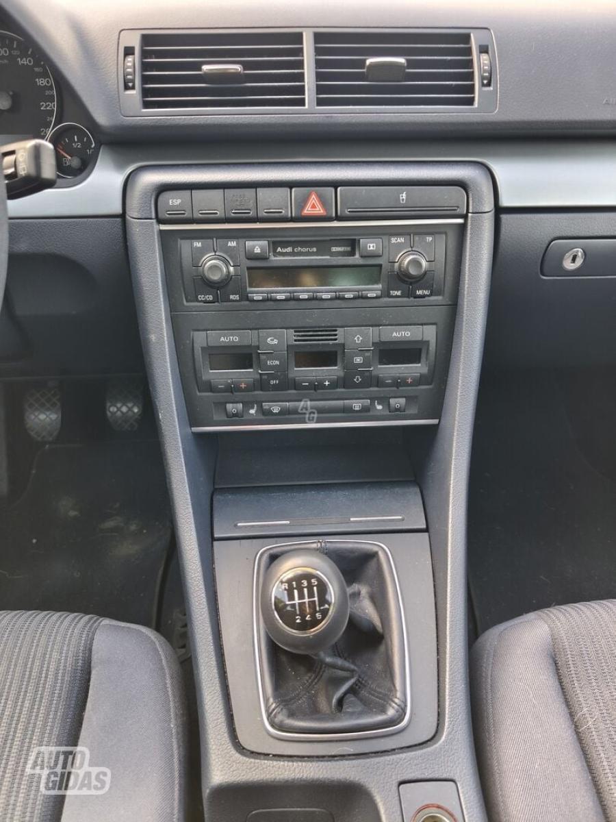 Grey Audi A4 2005 in Siauliai, with an engine capacity of 2.00 L and mileage of 252 thousand km for 890 €, photo 9 on AUTOMOTO.COM.LV