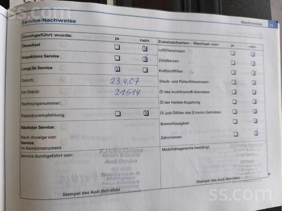 Pelēks Audi A4 2006 Kuldīga, ar dzinēja tilpumu 1.90 L un nobraukumu 217 tūkst. km par 3990 €, foto 25 vietnē AUTOMOTO.COM.LV