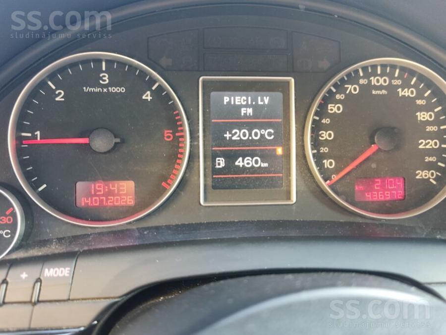 Grey Audi A4 2006 in Riga, with an engine capacity of 2.00 L and mileage of 438 thousand km for 2600 €, photo 9 on AUTOMOTO.COM.LV