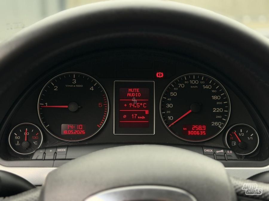 Grey Audi A4 2007 in Vilnius, with an engine capacity of 2.00 L and mileage of 301 thousand km for 2750 €, photo 17 on AUTOMOTO.COM.LV