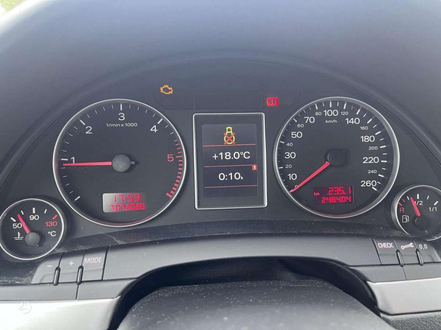 Grey Audi A4 2007 in Kaunas, with an engine capacity of 1.97 L and mileage of 248 thousand km for 1650 €, photo 12 on AUTOMOTO.COM.LV
