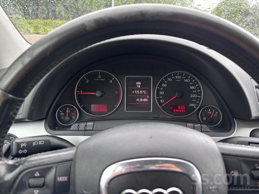 Pelēks Audi A4 2007 Bauska, ar dzinēja tilpumu 2.00 L un nobraukumu 339 tūkst. km par 1900 €, foto 8 vietnē AUTOMOTO.COM.LV