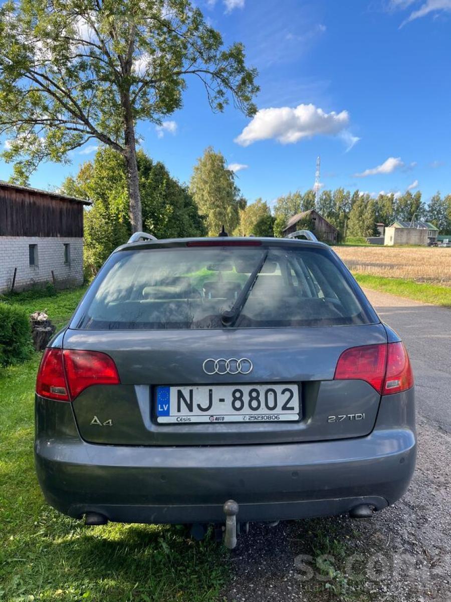 Grey Audi A4 2007 in Valmiera, with an engine capacity of 2.70 L and mileage of 321 thousand km for 2400 €, photo 4 on AUTOMOTO.COM.LV